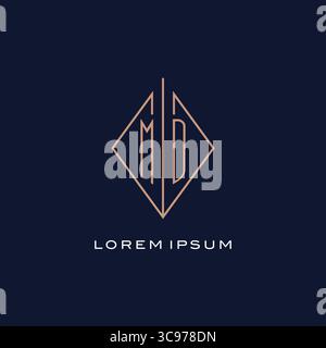 MD Logo monogram with modern style concept design template isolated on ...
