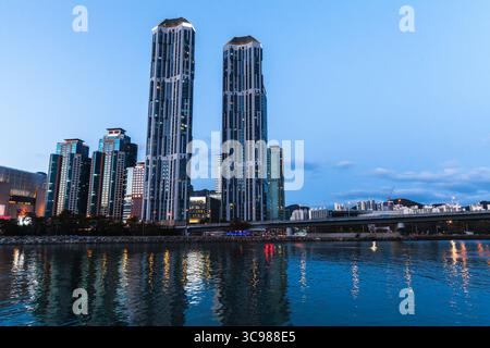 Busan city skyline showcasing modern high rise apartments overlooking ...