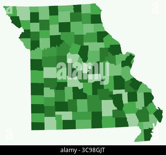 Map of Missouri with counties. Just a simple state border map with ...