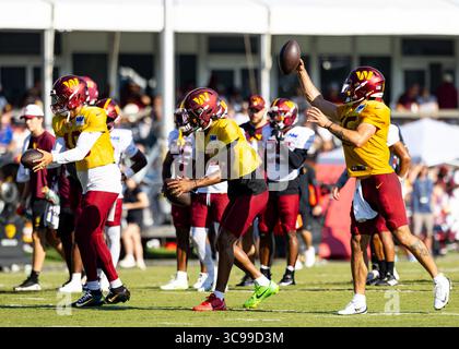 Washington Commanders quarterbacks Sam Hartman (15) and Athan ...
