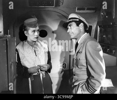Bek Nelson, Gary Merrill, on-set of the Film, "Crash Landing", aka ...