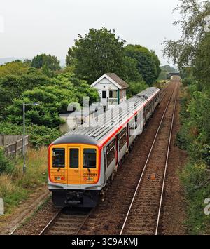 train passes on iron bridge over Adda river at Paderno, Italy Stock ...