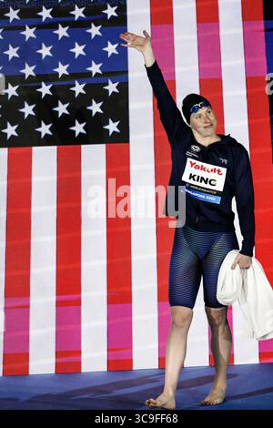 Lilly King of the United States competes in the women's 50-meter ...