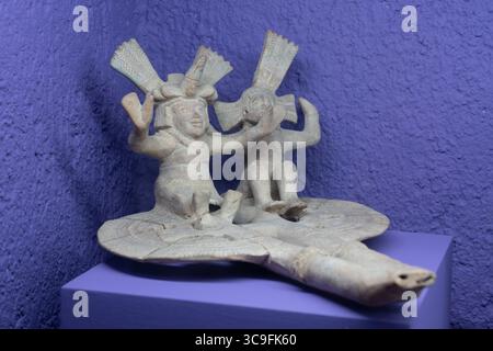 A ceramic flute with two figures Rufino Tamayo Museum of Pre-Hispanic ...