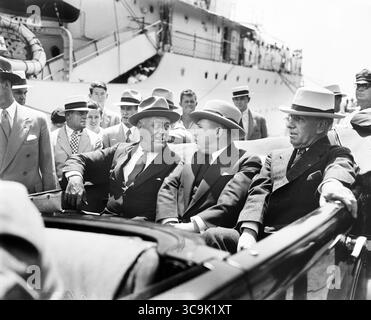 People in a car, circa 1935, New Zealand, by Gordon Burt, Gordon H ...