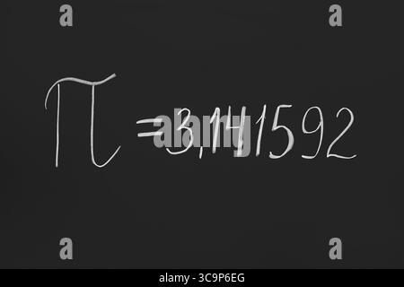 Number Pi written on black chalkboard in classroom Stock Photo - Alamy
