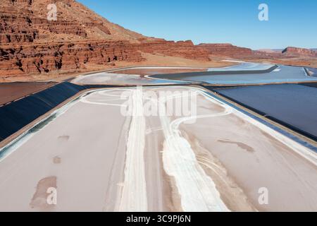 Evaporation ponds at a potash mine using a solution mining method for ...