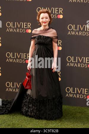 Lesley Manville attends the Olivier Awards 2022 at the Royal Albert ...