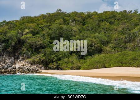 Secluded Playa Organo or Pipe Organ Beach in Huatulco National Park ...