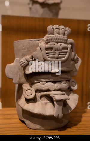 Ceramic funerary urn in the form of Cocijo, the Zapotec god of ...