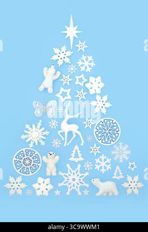 Fantasy Christmas reindeer, snowflake and tree bauble decoration ...