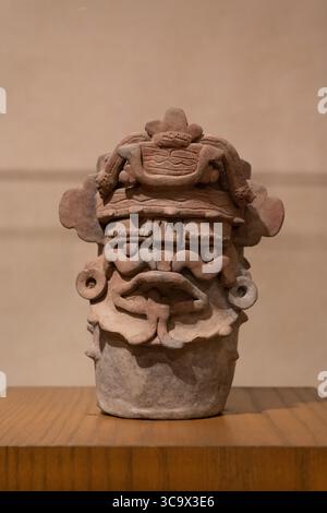 Ceramic funerary urn in the form of Cocijo, the Zapotec god of ...