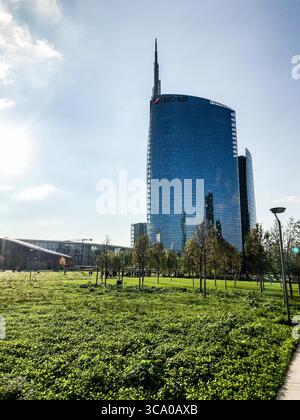 General view of Gae Aulenti square in Milano, Italy, on February 15 ...