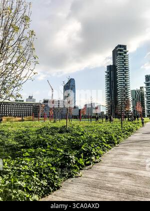 General view of Gae Aulenti square in Milano, Italy, on February 15 ...
