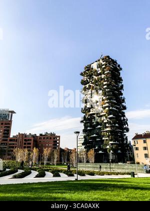 General view of Vertical Forest - Bosco Verticale in Milano, Italy, on ...