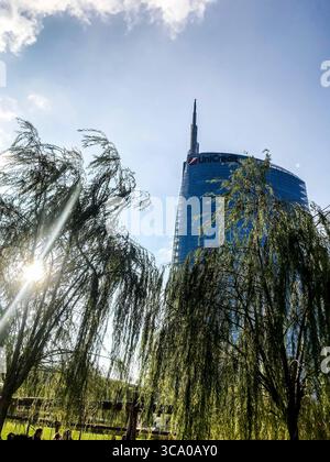 General view of Unicredit Tower in Milano, Italy, on February 15 2021 ...