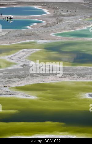 Aerial view of the Da Qaidam Salt Lake in Da Qaidam Administrative ...