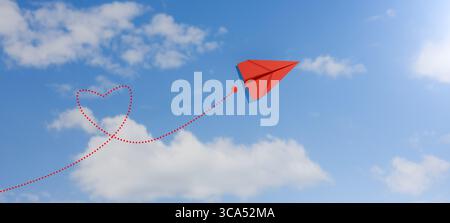 An illustration design of a paper plane with a trail flying through a ...