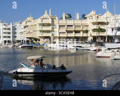 Benalmadena Spain. Benalmádena port, luxury Puerto Marina, with sailing ...