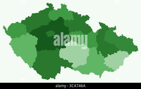 Map of Czechia with regions. Just a simple country border map with ...