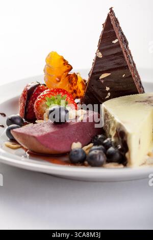 Delightful Berry Dessert With Creamy Ice Cream on a Rustic Wooden Table ...
