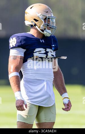 Notre Dame running back Aneyas Williams (22) rushes for a touchdown during the fourth quarter of ...