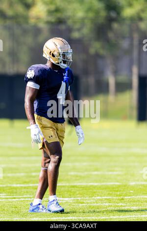 Notre Dame running back Jeremiyah Love (4) is tackled by Stanford ...