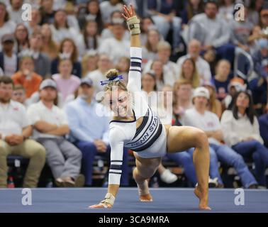 Penn State gymnast Jessica Johanson performs on the uneven bars during ...