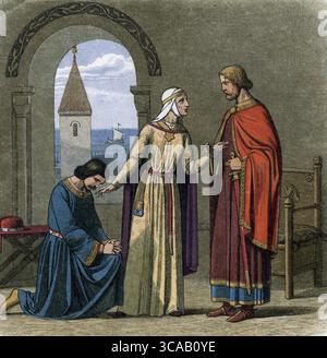 Richard I (1157-1199). King of England. After conquering the castle of ...