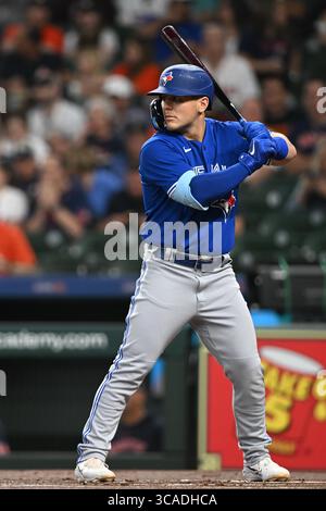 Toronto Blue Jays' Daulton Varsho hits a triple during the second ...