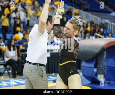 Missouri's Sienna Schreiber during an NCAA gymnastics meet on Friday ...