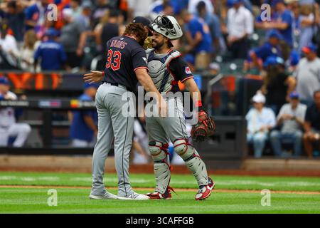 Cleveland Guardians' Austin Hedges celebrates with assistant pitching ...