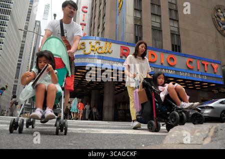 People walk past Radio City Music Hall in Manhattan, New York City ...
