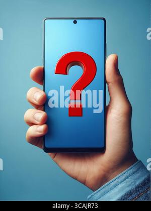 Question mark and smartphone Stock Photo - Alamy
