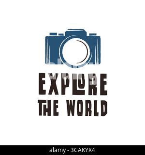 Travel the world with camera and passport vector illustration graphic ...