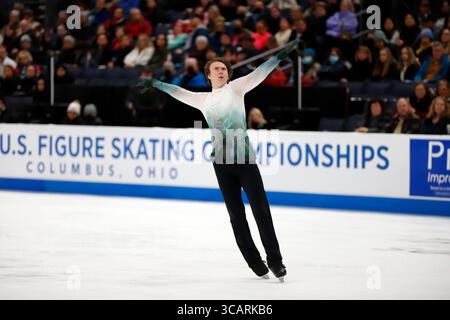 Daniel Martynov of USA competes in the Men - Free Skating on Day 2 of ...