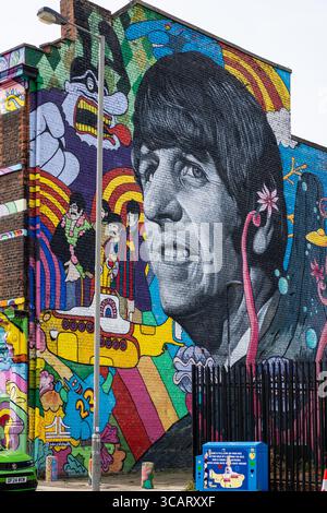 Ringo Starr mural on the Empress public house, Liverpool, England Stock ...