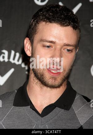 Justin Timberlake at the launch of Callaway's new Fusion FT-iQ golf ...