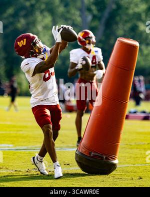 Washington Commanders wide receiver Jaylin Lane (83) runs a route ...
