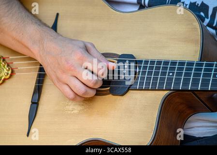 Live acoustic Manouche jazz performance at a rustic garden venue with ...