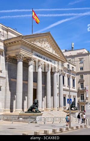 Congress of Deputies, Plaza de las Cortes, Madrid, Spain Stock Photo ...