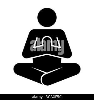 Set of stick figures, yoga classes and lotus pose on white background ...