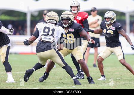 New Orleans Saints guard Torricelli Simpkins III (68) blocks ...
