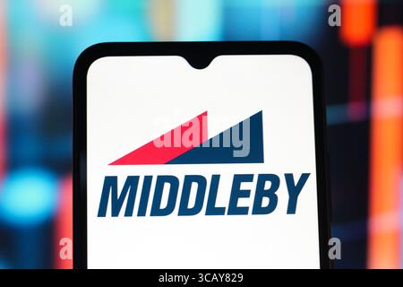 In this photo illustration the Middleby Corporation logo seen displayed ...