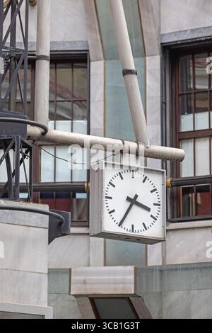 Minimal Simple White Public Clock at Pole Stock Photo - Alamy
