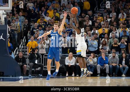 Creighton forward Isaac Traudt (41) goes up for a shot against South ...
