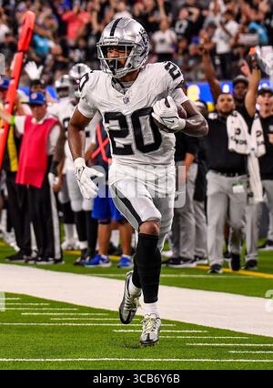 Las Vegas Raiders safety Isaiah Pola-Mao (20) against the San Francisco 49ers in an NFL ...