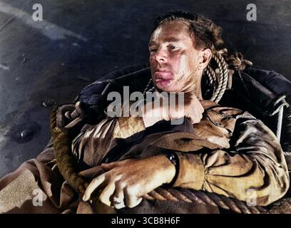Sterling Hayden, on-set of the Film, "The Eternal Sea", aka aka "The ...