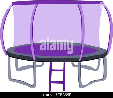 rebound trampoline jumping cartoon vector illustration Stock Vector ...