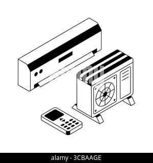 Get your hands on this isometric icon of ac cooling system Stock Vector ...